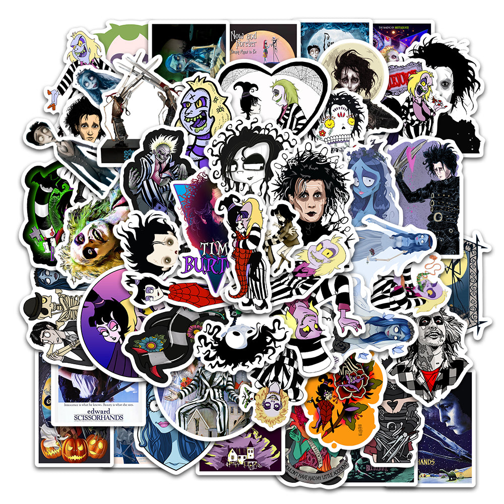 50pcs Tim Burton Stickers – AU Sticker World