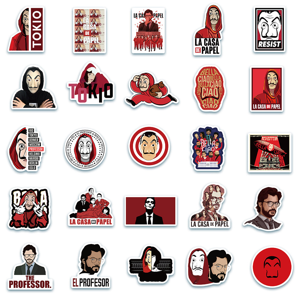 50pcs Money Heist Stickers – AU Sticker World