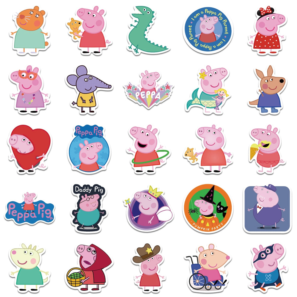 50pcs Peppa Pig 2 Stickers – AU Sticker World