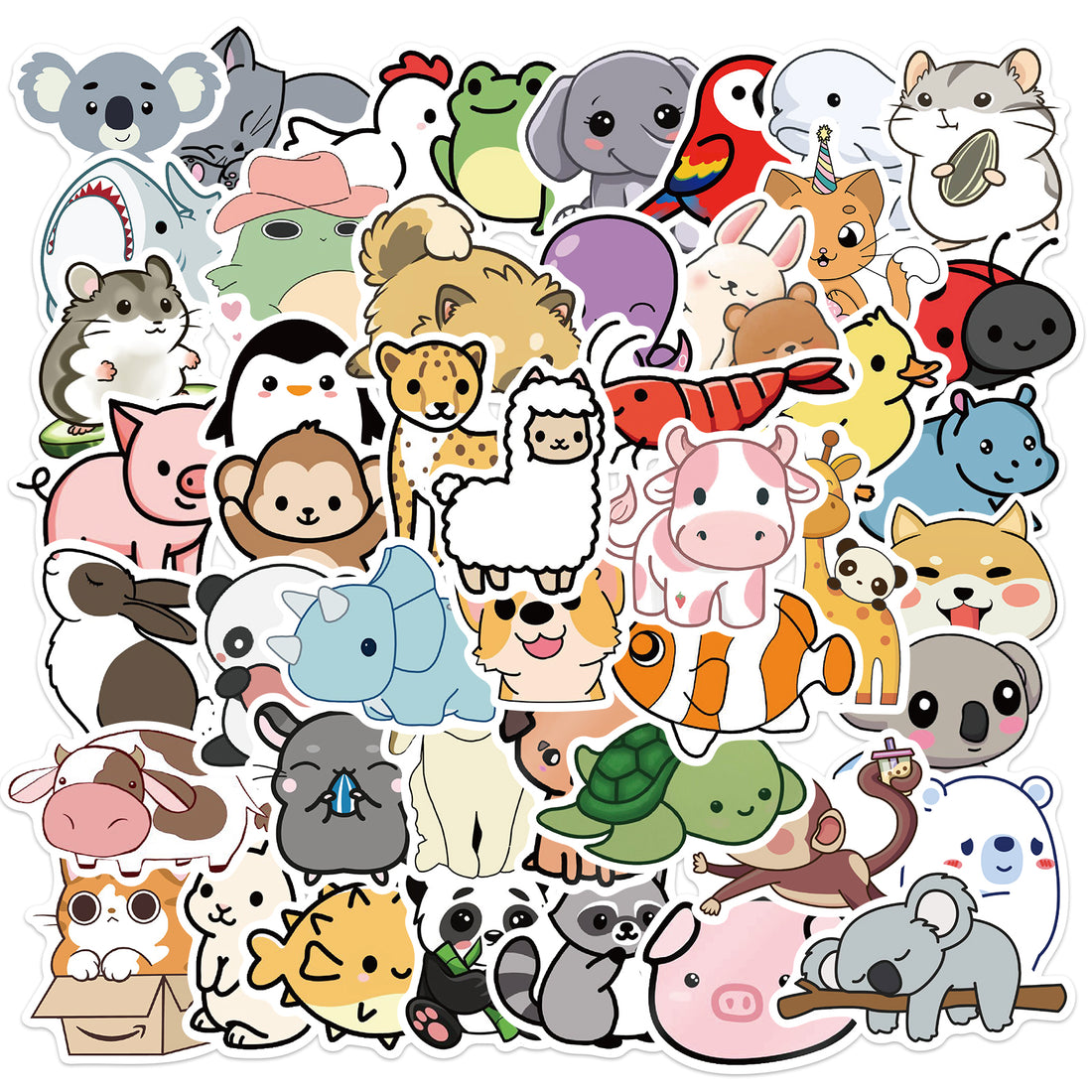 50pcs Catoon Animals 2 Stickers – AU Sticker World