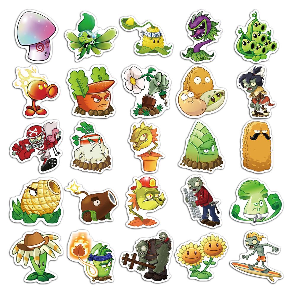 50pcs Plants vs. Zombies Stickers – AU Sticker World