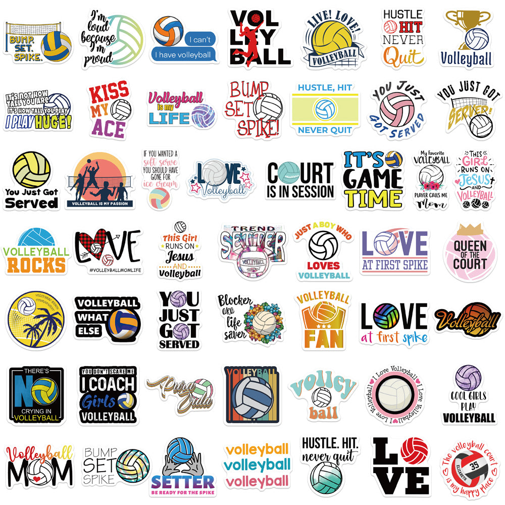 50pcs Volleyball Slogan Stickers – AU Sticker World