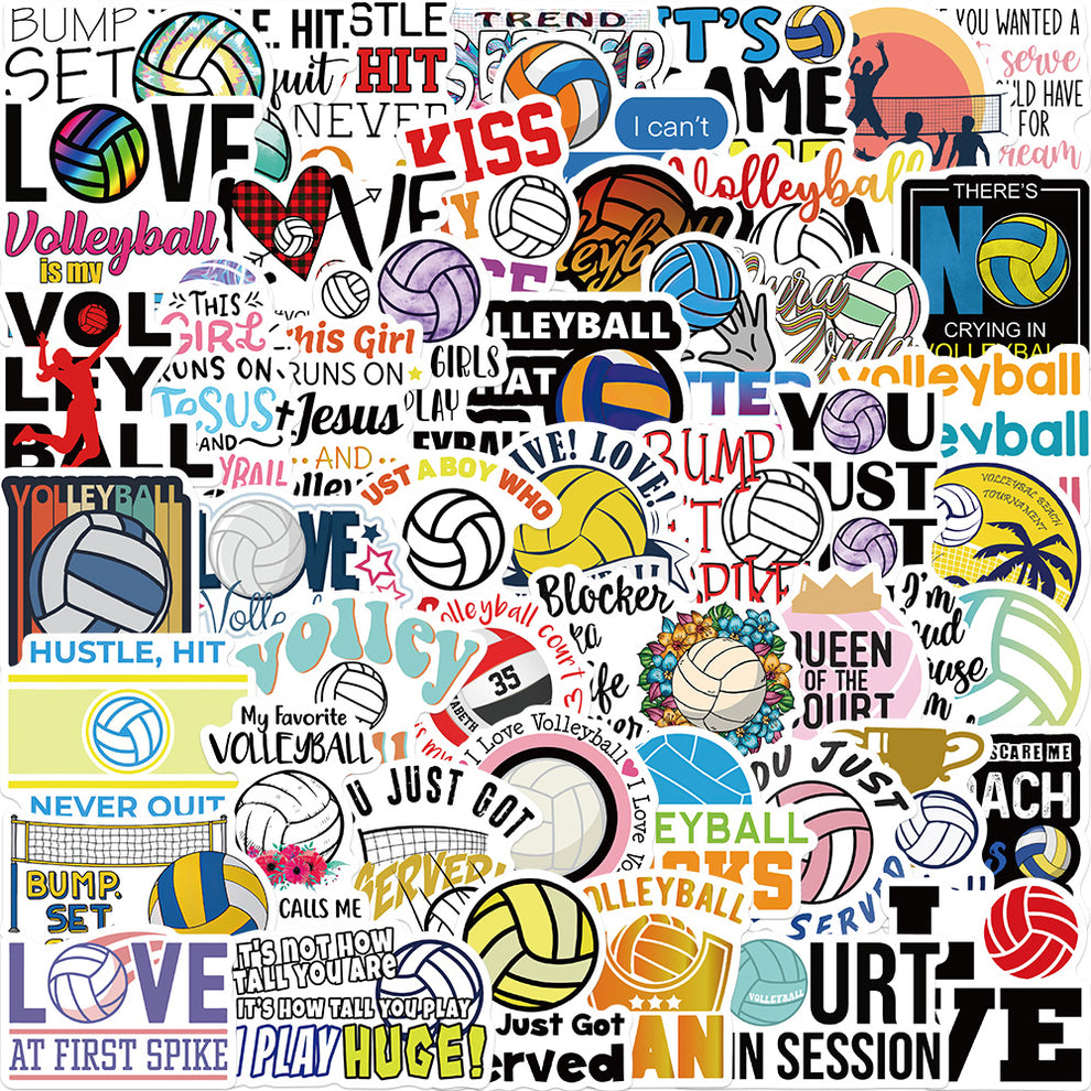 50pcs Volleyball Slogan Stickers – AU Sticker World