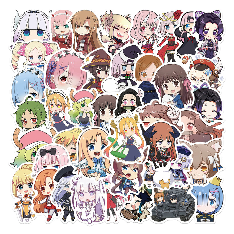50pcs Anime Girls Stickers – AU Sticker World