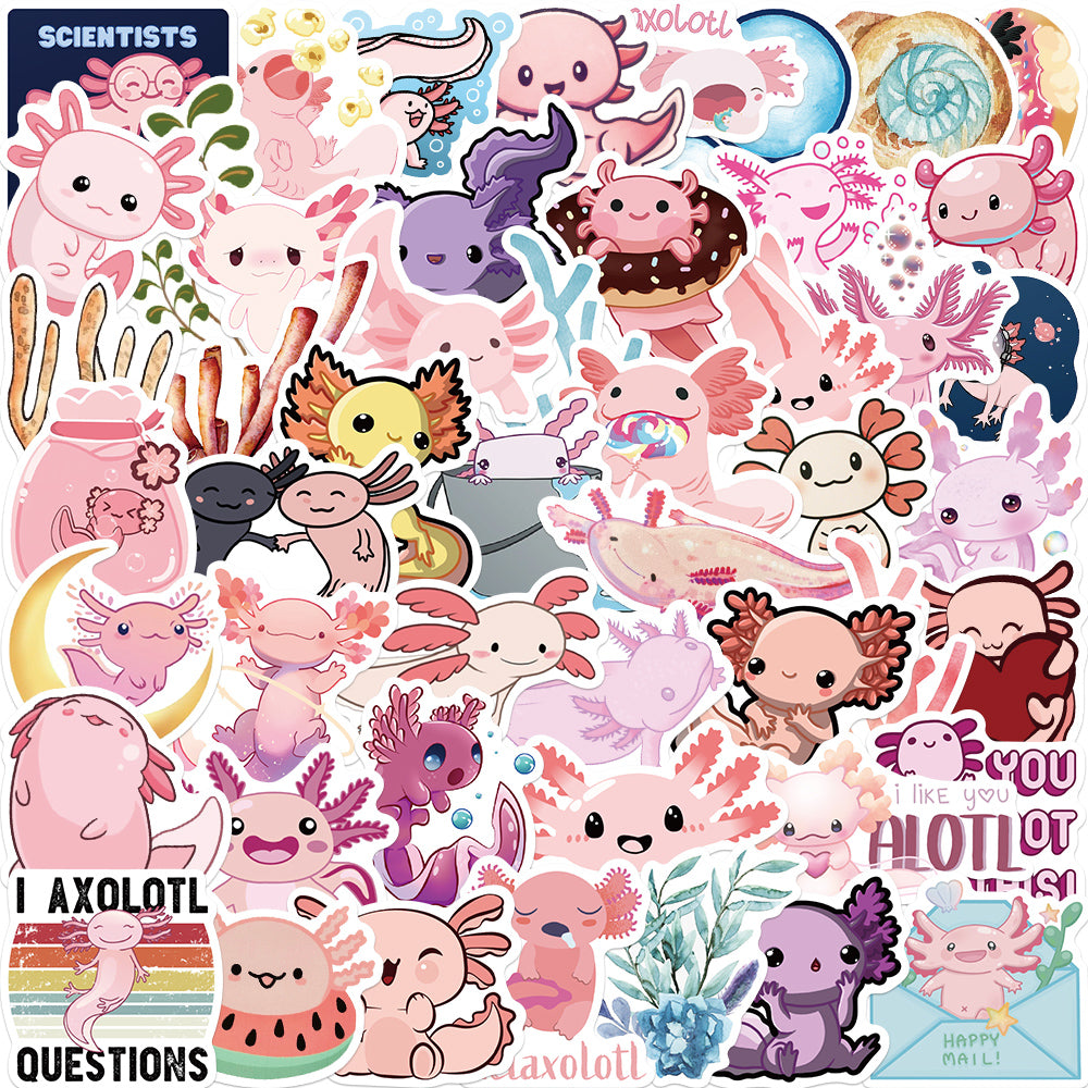 50pcs Axolotl 2 Stickers – AU Sticker World