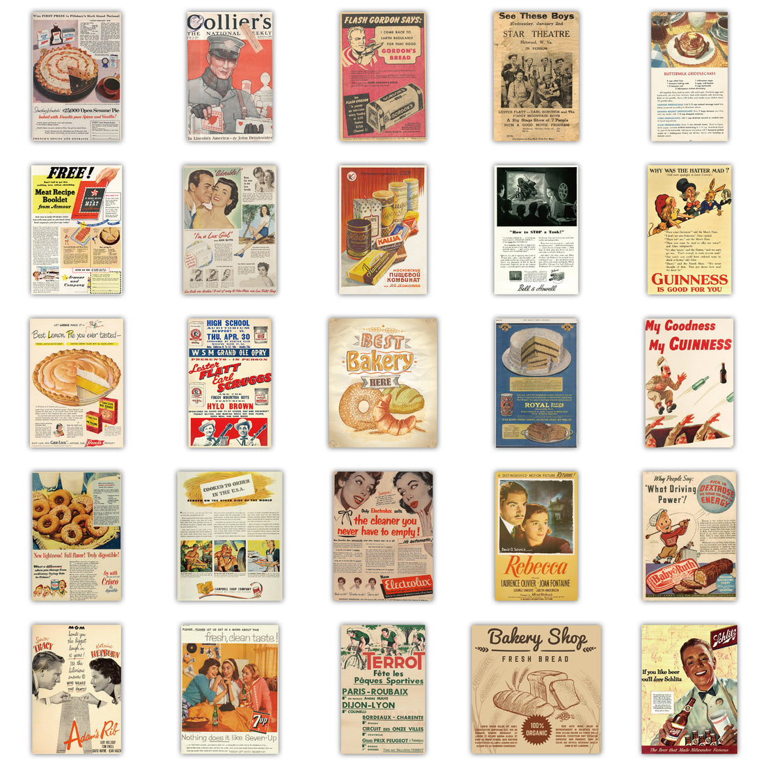 50pcs Vintage Retro Posters Stickers – AU Sticker World